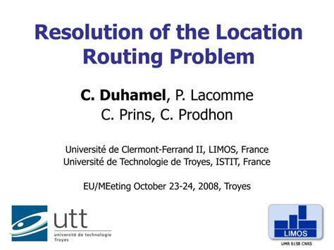 Ppt Resolution Of The Location Routing Problem Powerpoint Presentation Id3282384