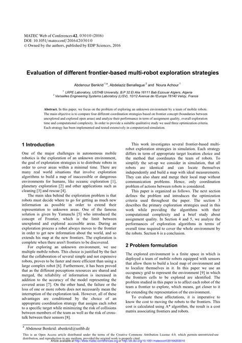 Pdf Evaluation Of Different Frontier Based Multi Robot Exploration