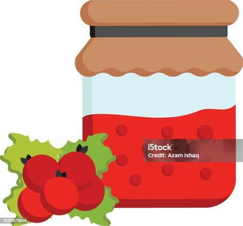 레드 커런트 잼 젤리 유리 항아리 개념 벡터 색상 아이콘 디자인 베리 과일 보존 및 흰색 배경에 확산 조미료 기호 달콤한 음식 기호를 먹을 준비 계절에 대한 스톡 벡터 아트