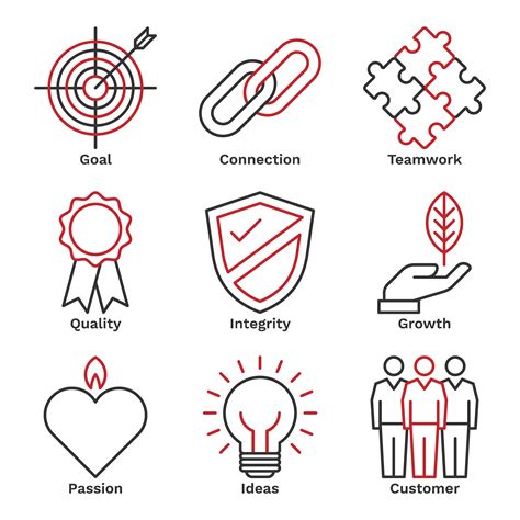 Company Core Value Icons 165726 Vector Art At Vecteezy