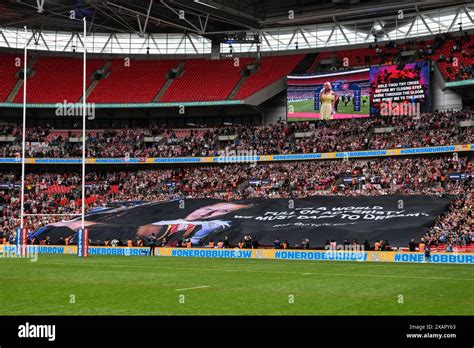 Fans With A Tifo In Memory Of Rob Burrow Cbe Ahead Of The Betfred Challenge Cup Final Match