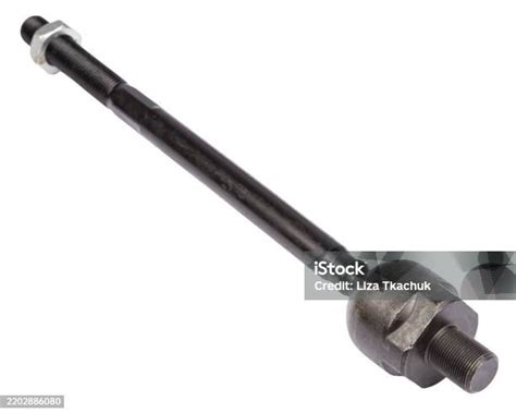 New Auto Parts Tie Rod On A White Background Car Suspension Repair