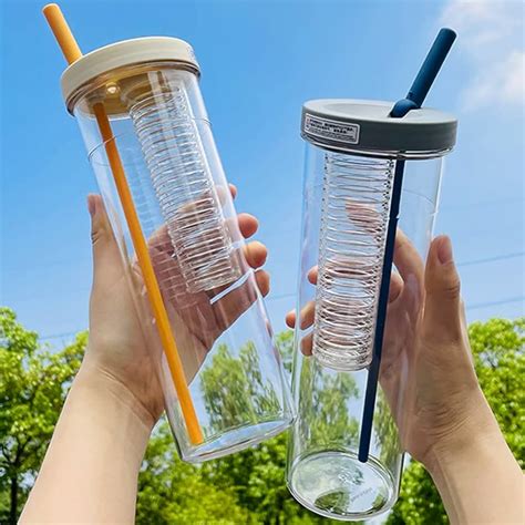 Clear Plastic Cup With Straw 650ml Straw Cup Clear Muscle Nation
