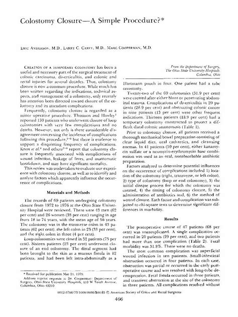 Pdf Colostomy Closure—a Simple Procedure Dokumen Tips