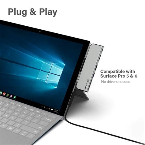 Surface Pro Dock Portable Ultra Series Silver Lucky Star India