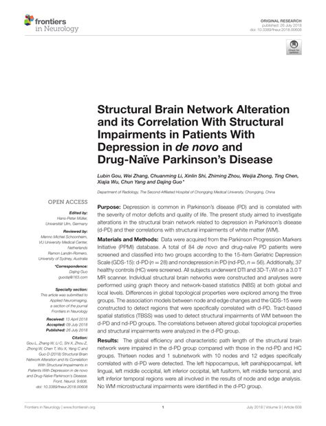 Pdf Structural Brain Network Alteration And Its Correlation With