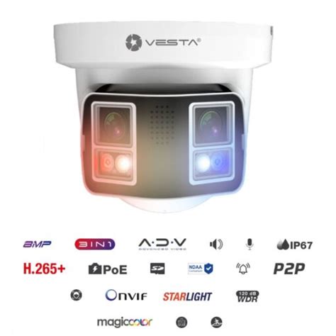 Dome Ip Panoramico Da Esterno 8mp Smart Dual Light Active Deterrence