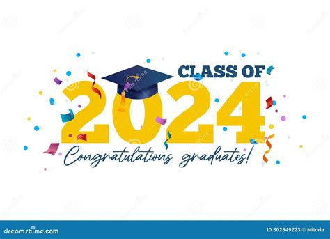 Congratulations Class Of 2024 Greeting Sign On Dark Background