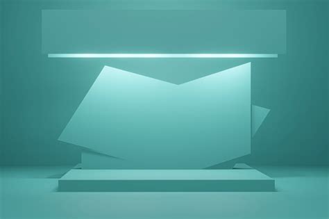 연단은 파란색 파스텔 배경에 화장품 제품을 대표하며 광고 제품 3d 렌더링이 있는 장면 0명에 대한 스톡 사진 및 기타 이미지 0명 3차원 형태 개념 Istock