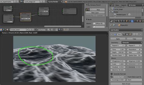 Cycles Render Engine How To Control Foam In The Modifier Panel