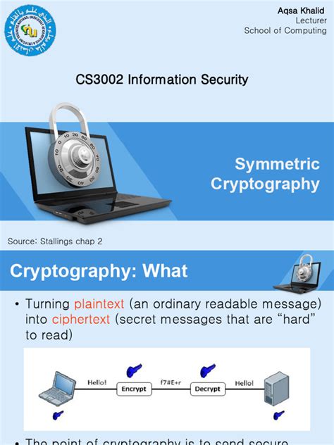 Lecture 3 4 Symmetric Cryptography Pdf Cryptography Cryptanalysis