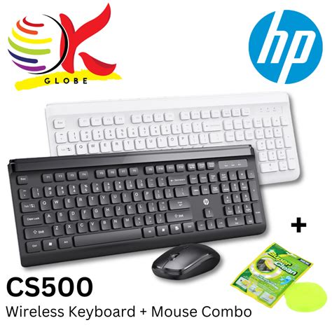HP CS500 2 4GHZ WIRELESS KEYBOARD AND MOUSE COMBO WITH PLUG PLAY 104 KEYCAP KEYBOARD