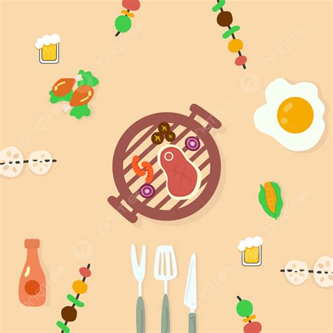무료 바 비 큐 메뉴 벡터 피크닉 야외 파티 공원 배경 일러스트 및 사진 무료 다운로드 Pngtree