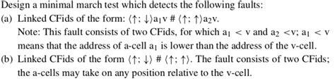 Solved Design A Minimal March Test Which Detects The