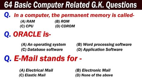 64 Computer Gk Questions And Answers In English Computer General