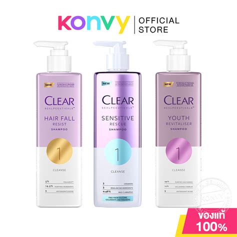 Clear Scalpceuticals Shampoo เคลียร์ แชมพูสระผม 300ml Hair Fall Resist Youth Revitaliser