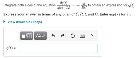 Solved To Understand The Dynamics Of A Series R C Chegg Com