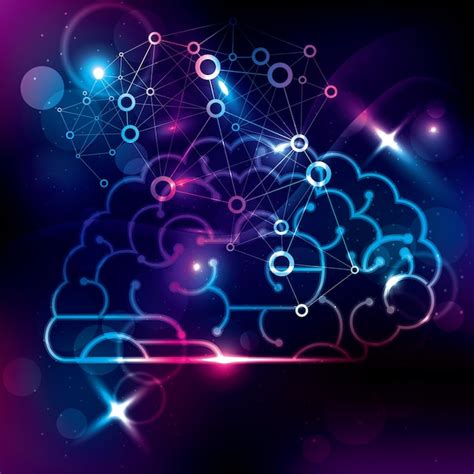 Premium Vector Brain On The Abstract Technology E Layer