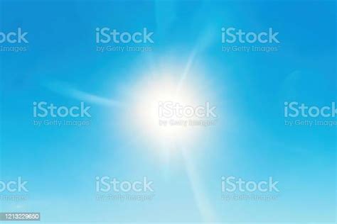맑고 푸른 하늘에 밝은 태양 플레어 우주의 별 자연 배경입니다 에너지 및 전력 0명에 대한 스톡 사진 및 기타 이미지 0명