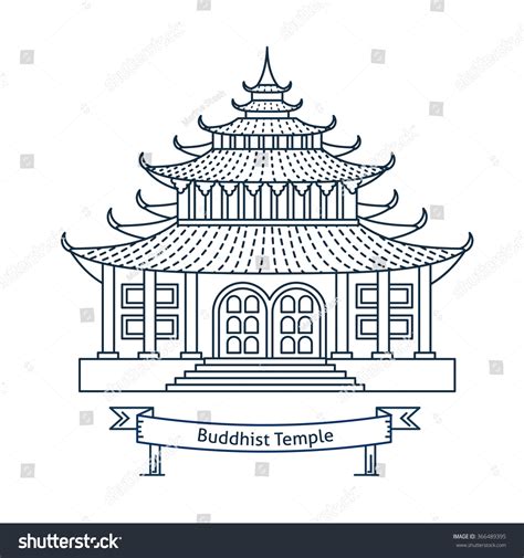 Buddhist Temple Monastery Buddhism Symbol Pagoda Stock Vector 366489395 Shutterstock