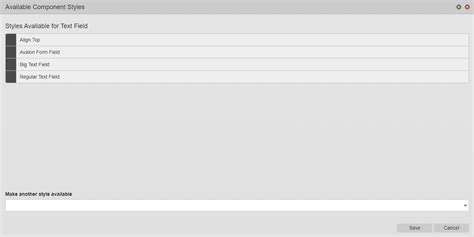 Available Component Styles