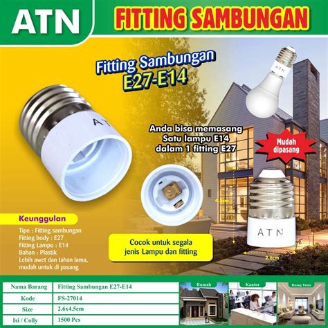 Jual Cod Fitting Lampu Fitting Sambungan Lampu Downlight Sambungan Fitting Extension E 27