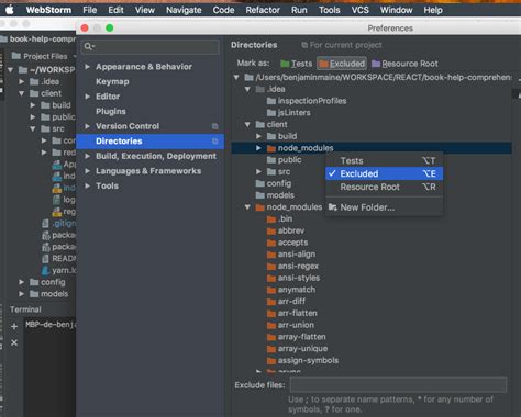 Cant Succeed In Unexcluding Nodemodules In Webstorm Node React