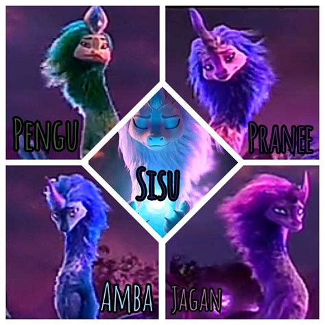 Raya And The Last Dragon Sisu Pengu Amba Pranee Jagan Dragons