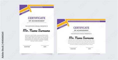 Certificate Border Template With Luxury And Modern Line Pattern Stock Vector Adobe Stock