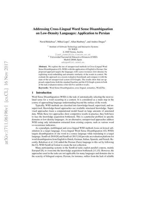Addressing Cross Lingual Word Sense Disambiguation On Low Density Languages Application To