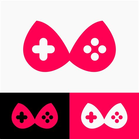 Logo Lingerie And Game Controller Or Joystick Gaming Adult Underwear Logo Concept Vector Art