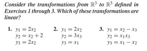 Solved Consider The Transformations From R3 To R3 Defined In