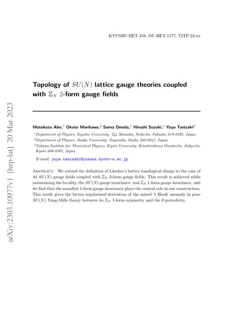 Pdf Topology Of Sun Lattice Gauge Theories Coupled With Mathbb Z N 2 Form Gauge Fields