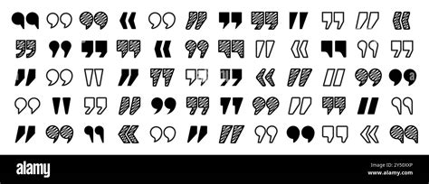 Hatched Text Quotation Marks Hand Drawn Quotes Icon Typographic