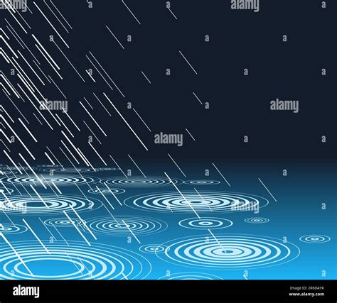 Editable Vector Illustration Of Rain Falling Into Water With Copy Space Stock Vector Image And Art