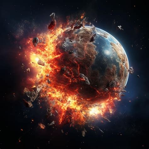 Premium Photo Exploding Planet In Deep Space