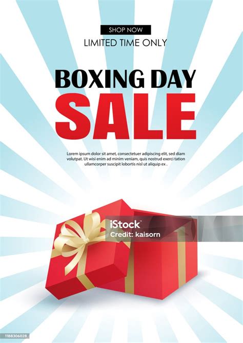 빨간 선물 상자 광고 포스터 템플릿복싱 일 판매 전단지 배너 크리스마스 시즌 상품 할인에 사용하실 수 있습니다 배너 표지판에 대한 스톡 벡터 아트 및 기타 이미지 Istock