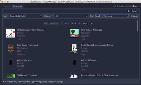 Cant Connect To Host In Templates Tab · Issue 45041 · Godotengine Godot · Github
