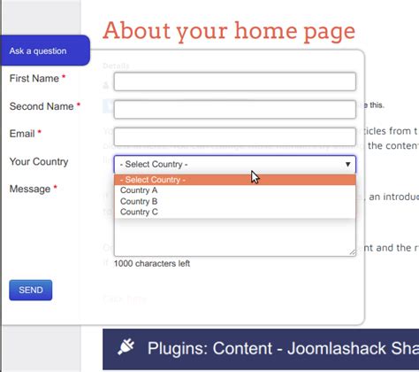 How To Create A Field With Countries In Shack Forms Joomlashack