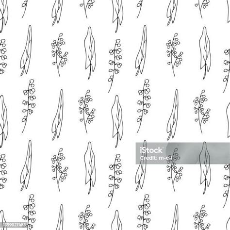 매끄러운 꽃 무늬 소렐 식물 벡터 는 흰색 배경에 고립 된 그림 잉크 스케치 장식 허브 라인 아트 의학 허브 디자인 화장품 천연 의학 주방 꽃 나무에 대한 스톡 벡터 아트