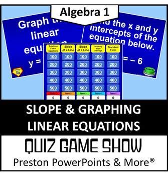 Alg Quiz Show Game Slope And Graphing Linear Equations In A PowerPoint