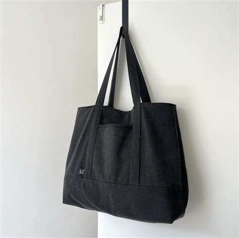 ‎کیف مینی بگ توت بگ‎ ‎denim Tote Bag جنس پارچه جین سنگشور ابعاد