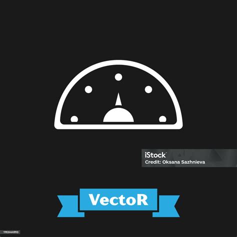 검은 색 배경에 격리 된 흰색 속도계 아이콘입니다 벡터 일러스트레이션 0명에 대한 스톡 벡터 아트 및 기타 이미지 0명 계기판 측정기 교통수단 Istock
