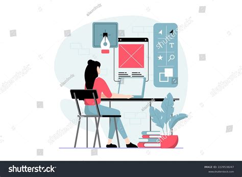 Ui 및 Ux 디자인 컨셉으로 사람들이 스톡 일러스트 2229538247 Shutterstock