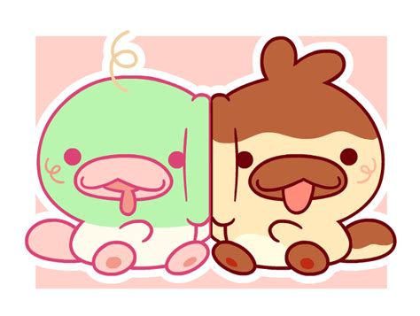Safebooru 2others 3 Animal Animal Focus Blush Brown Fur Chibi Green