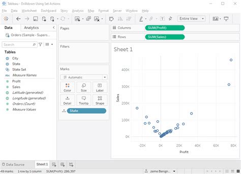 Tableau  Tutorial Add Drill Down To Your Chart Using Set Actions