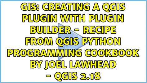 Creating A Qgis Plugin With Plugin Builder Recipe From Qgis Python
