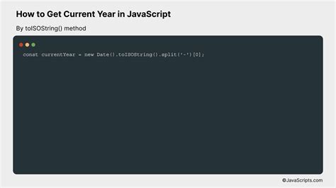 How To Get Current Year In Javascript