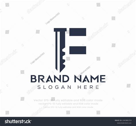 Letter F Key Logo Vector Templates Stock Vector Royalty Free Shutterstock