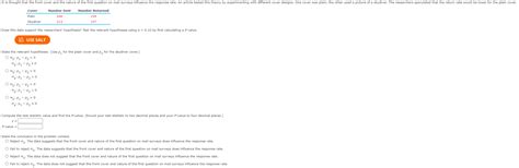 Solved Does This Data Support The Researchers Hypothesis Chegg Com